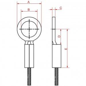 Eyebolt for wire rope, tailor-made solution